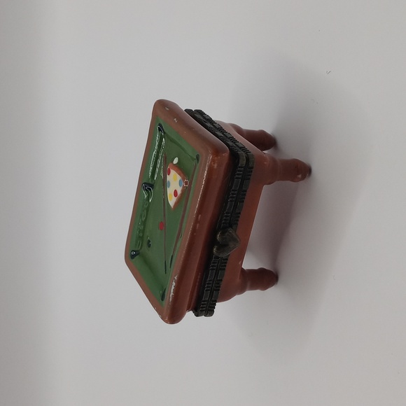 Accents | Vintage Collectible Porcelain Pool Table Trinketpill Box ...